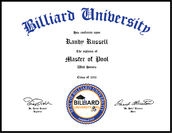 Diploma - Billiard University (BU)